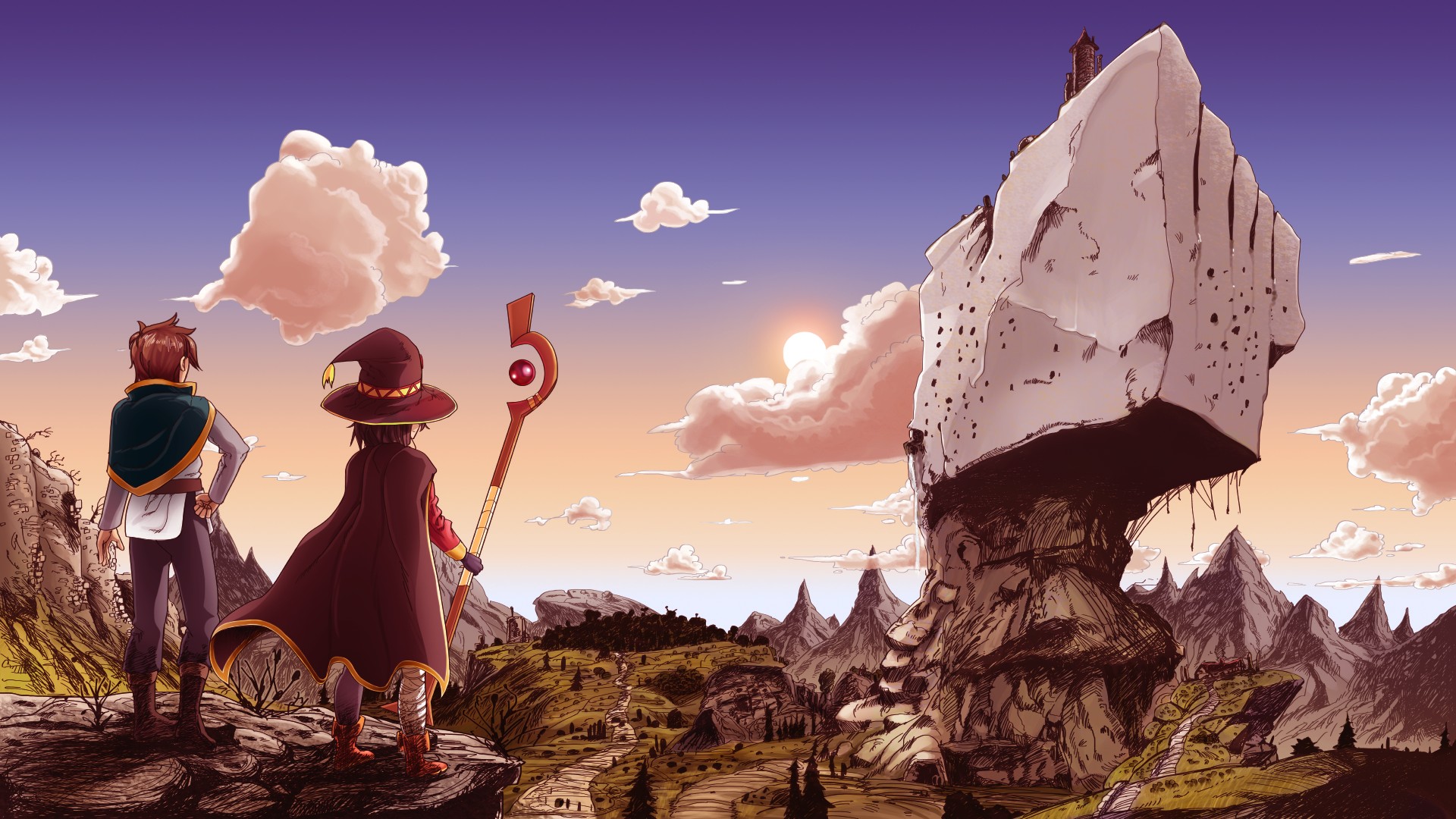 Kono Subarashii Sekai ni Shukufuku wo!, Megumin, Satō Kazuma (Kono ... Kono Subarashii Sekai ni Shukufuku wo!, Megumin, Satō Kazuma (Kono ...